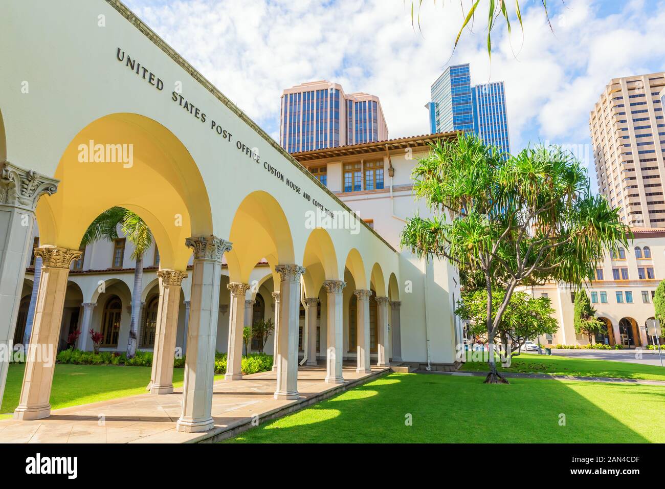 Honolulu, Oahu, Hawaii - November 04, 2019: cityscape in downtown ...