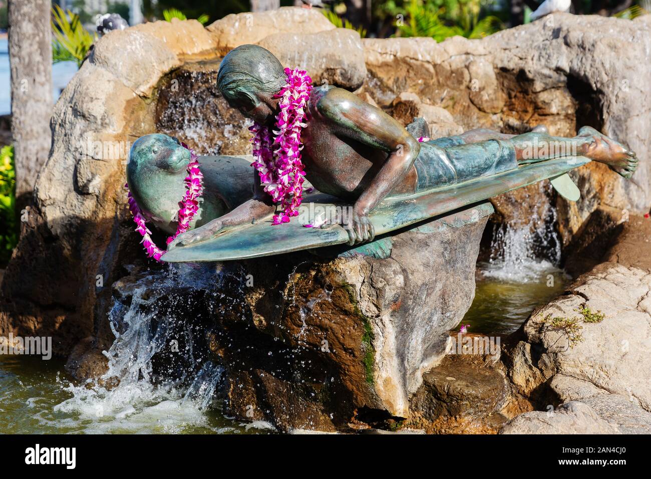 Honolulu, Oahu, Hawaii - November 04, 2019: Makua and Kila statue at ...