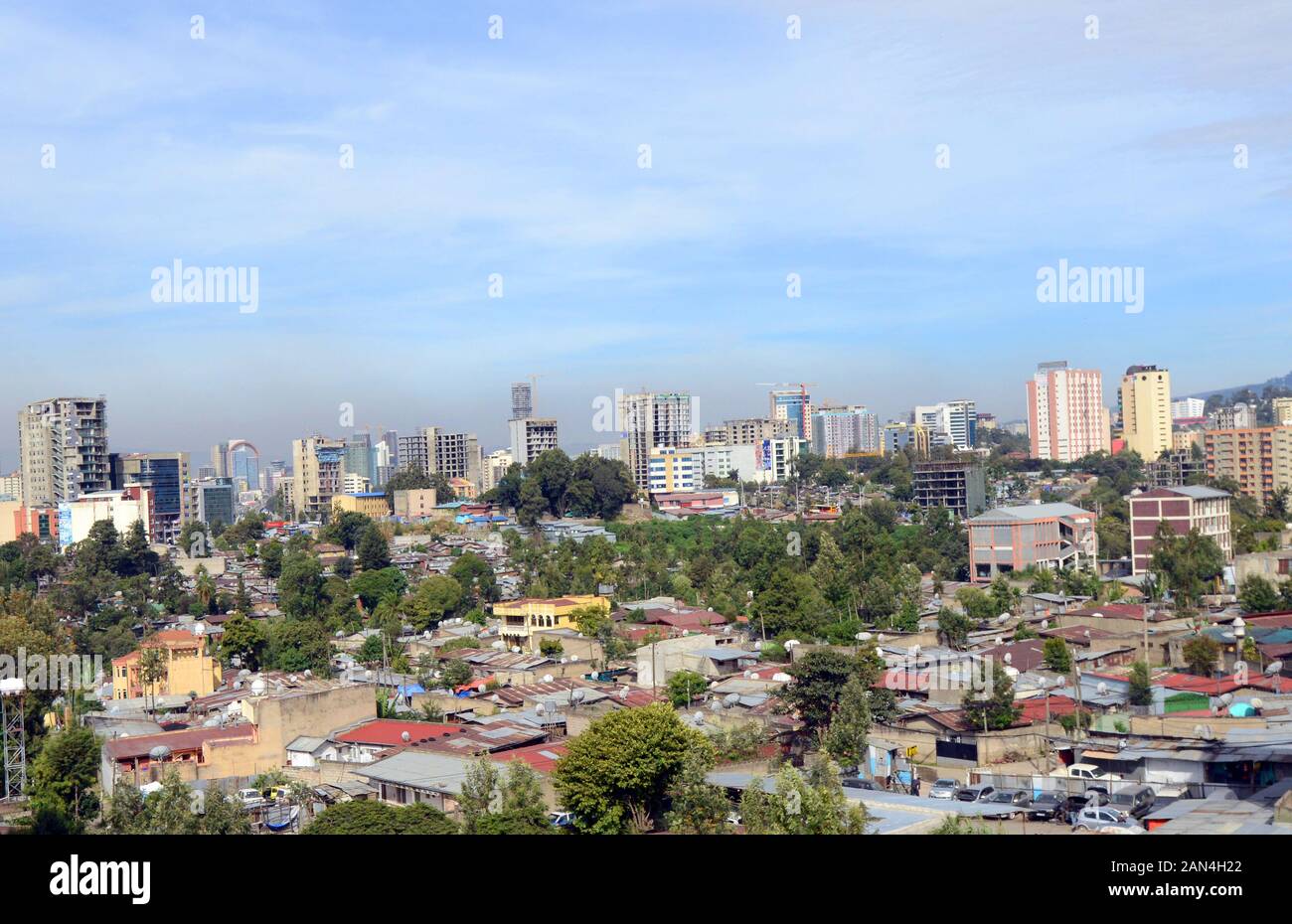 The rapidly changing skyline of Addis Ababa, Capital of Ethiopia Stock ...