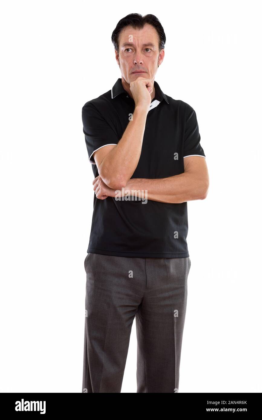 Portrait attractive male thinking Cut Out Stock Images & Pictures - Alamy