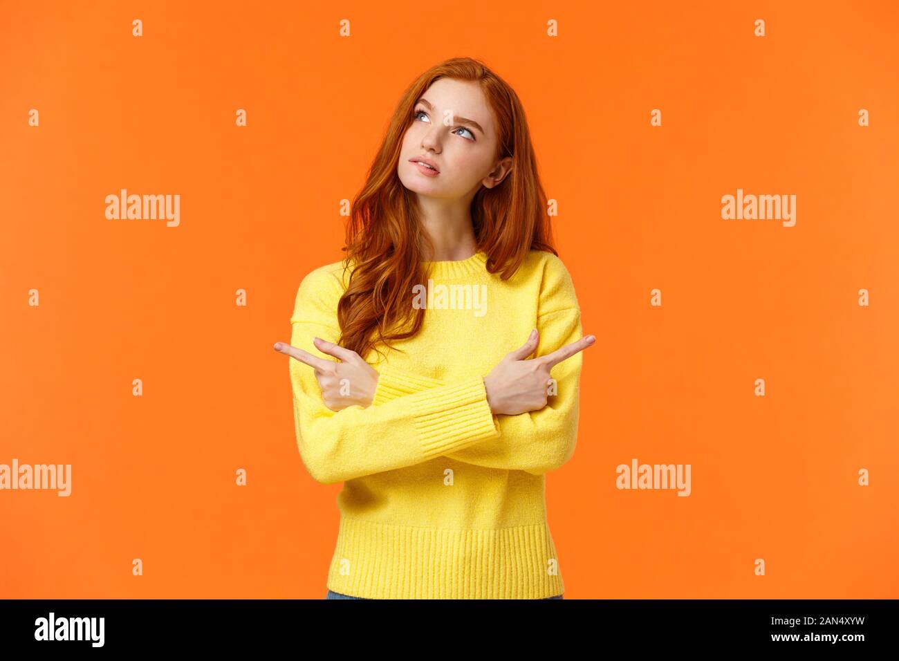 Girl looking right and left hi-res stock photography and images - Alamy