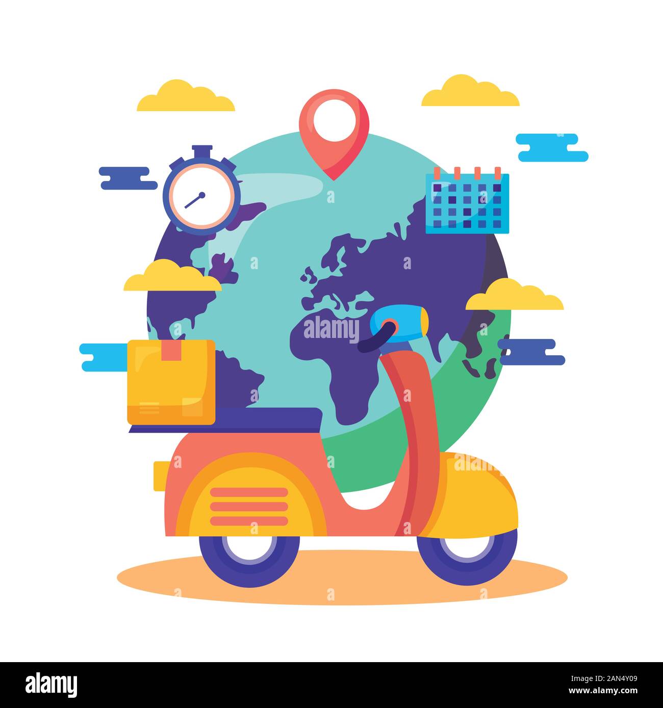 logistic delivery service with motorcycle Stock Vector Image & Art - Alamy