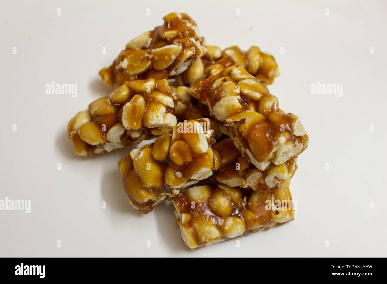 View of Chikki, which is a popular indian sweet made from ground nut ...
