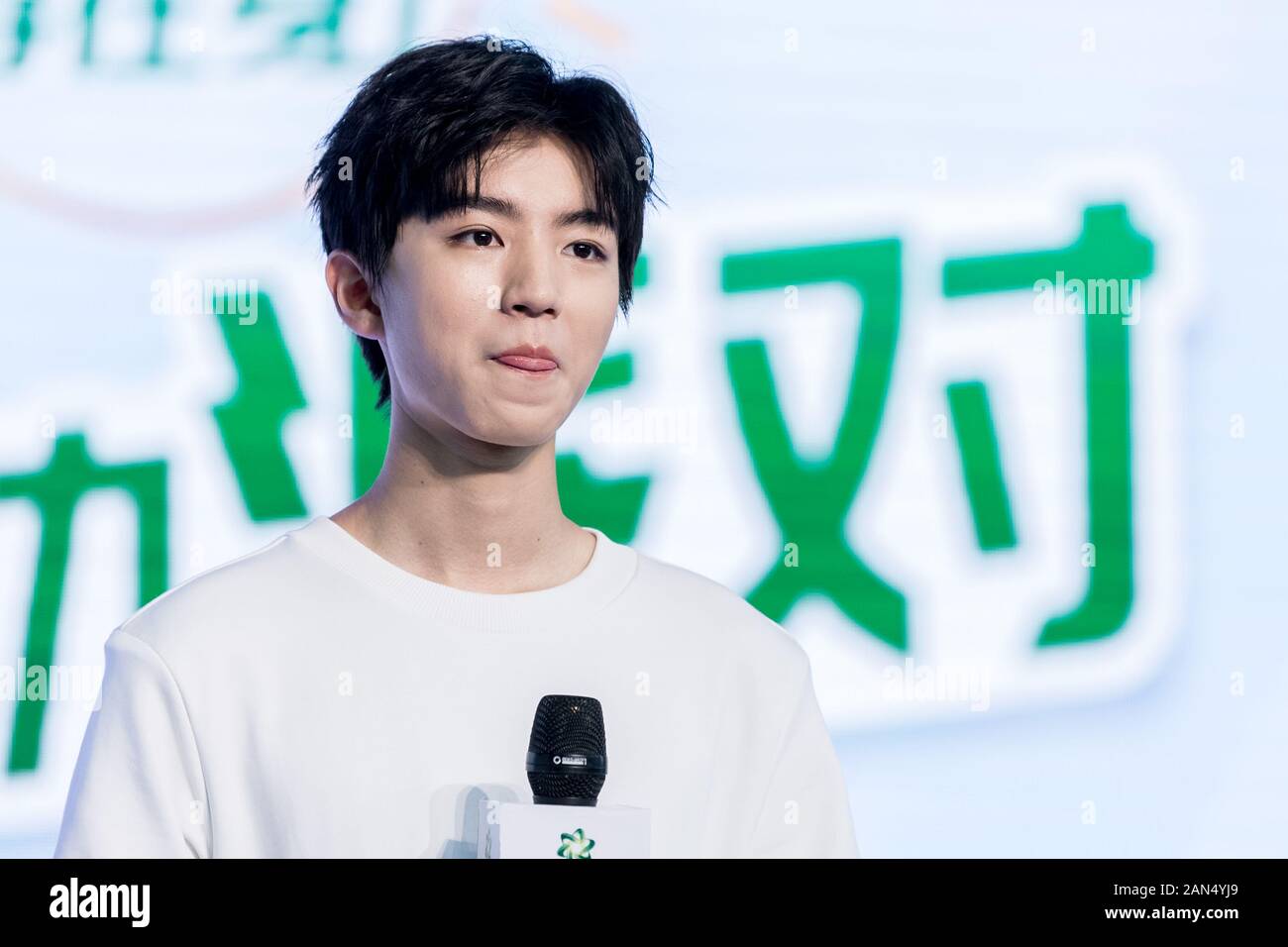 --FILE--Chinese singer and actor Wang Junkai, also known as Karry Wang ...