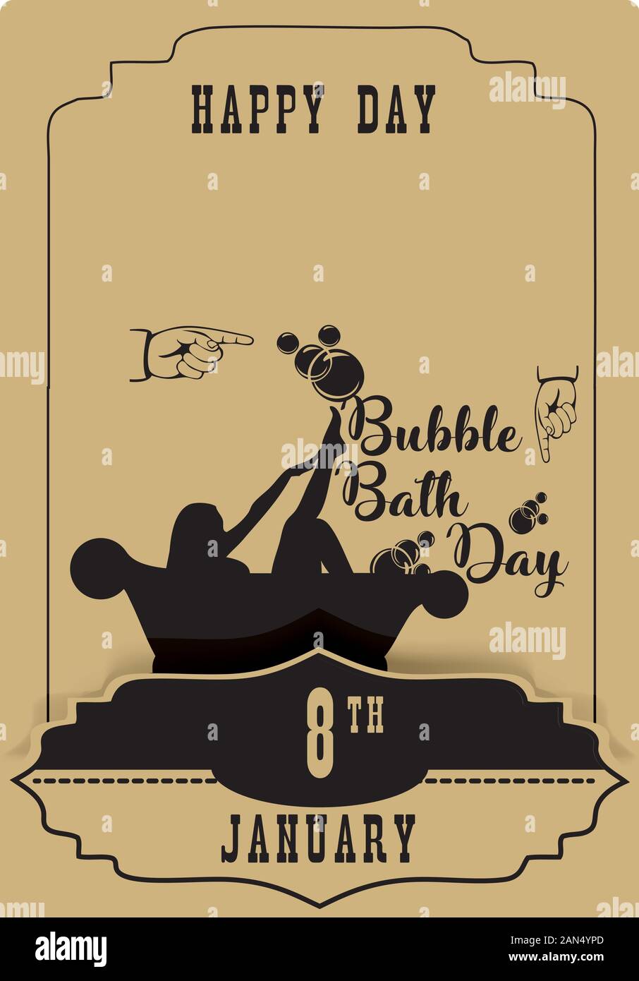 Retro card for congratulations Bubble Bath Day Stock Vector Image & Art ...