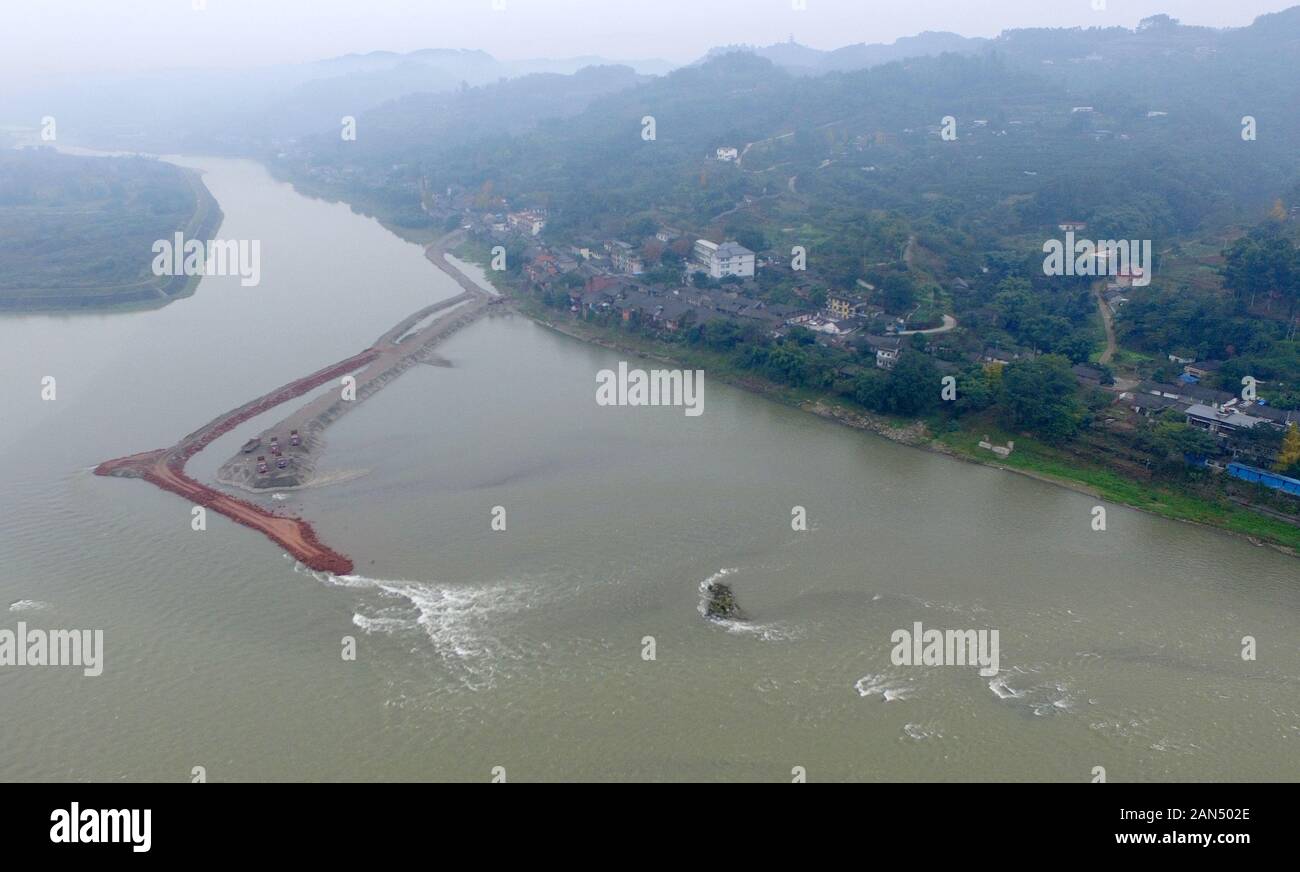 An aerial view of an archaeological excavation being carried out at the ...