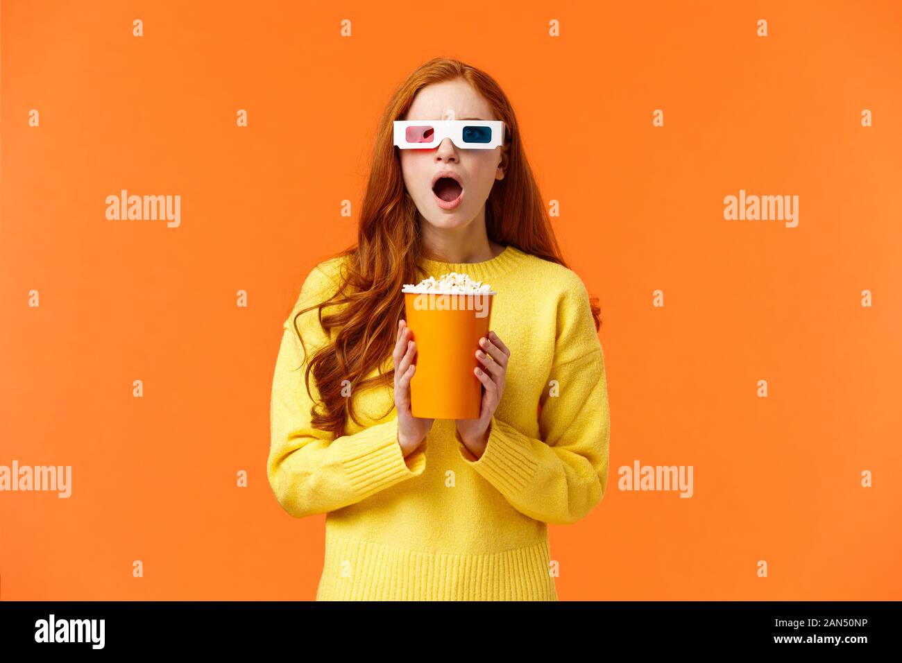 Shocked tensed redhead woman hi-res stock photography and images - Alamy