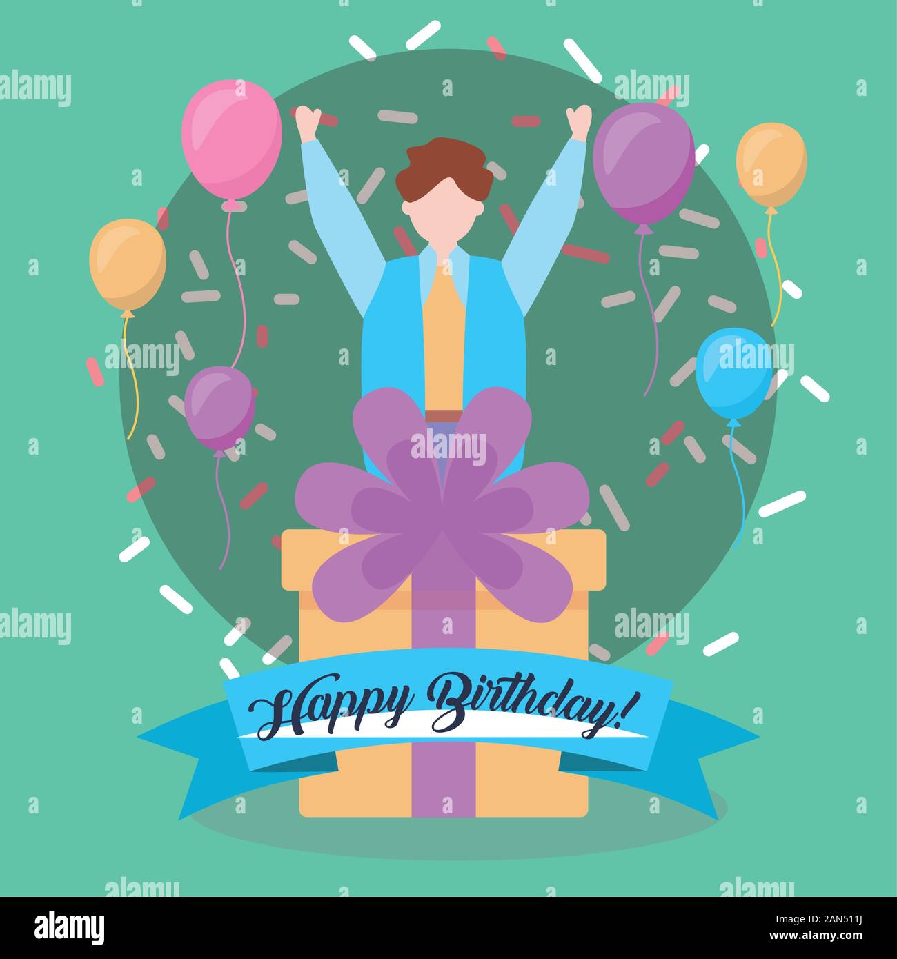 happy birthday man celebrating character Stock Vector Image & Art - Alamy