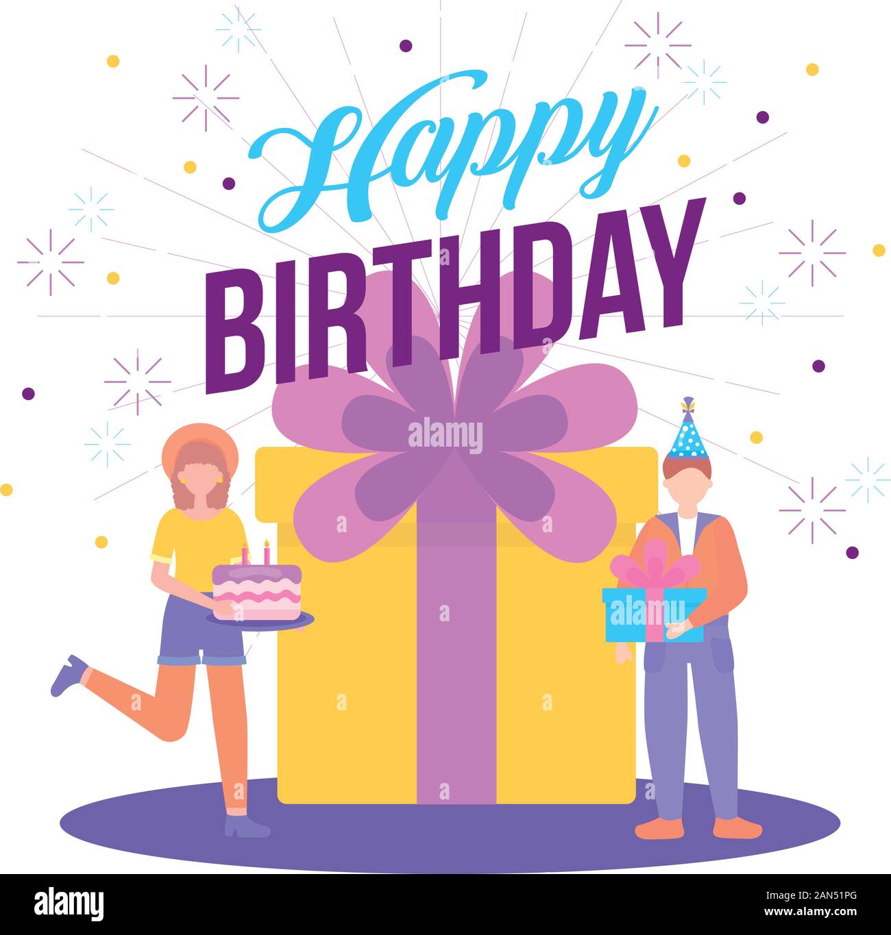 happy birthday couple party celebration Stock Vector Image & Art - Alamy