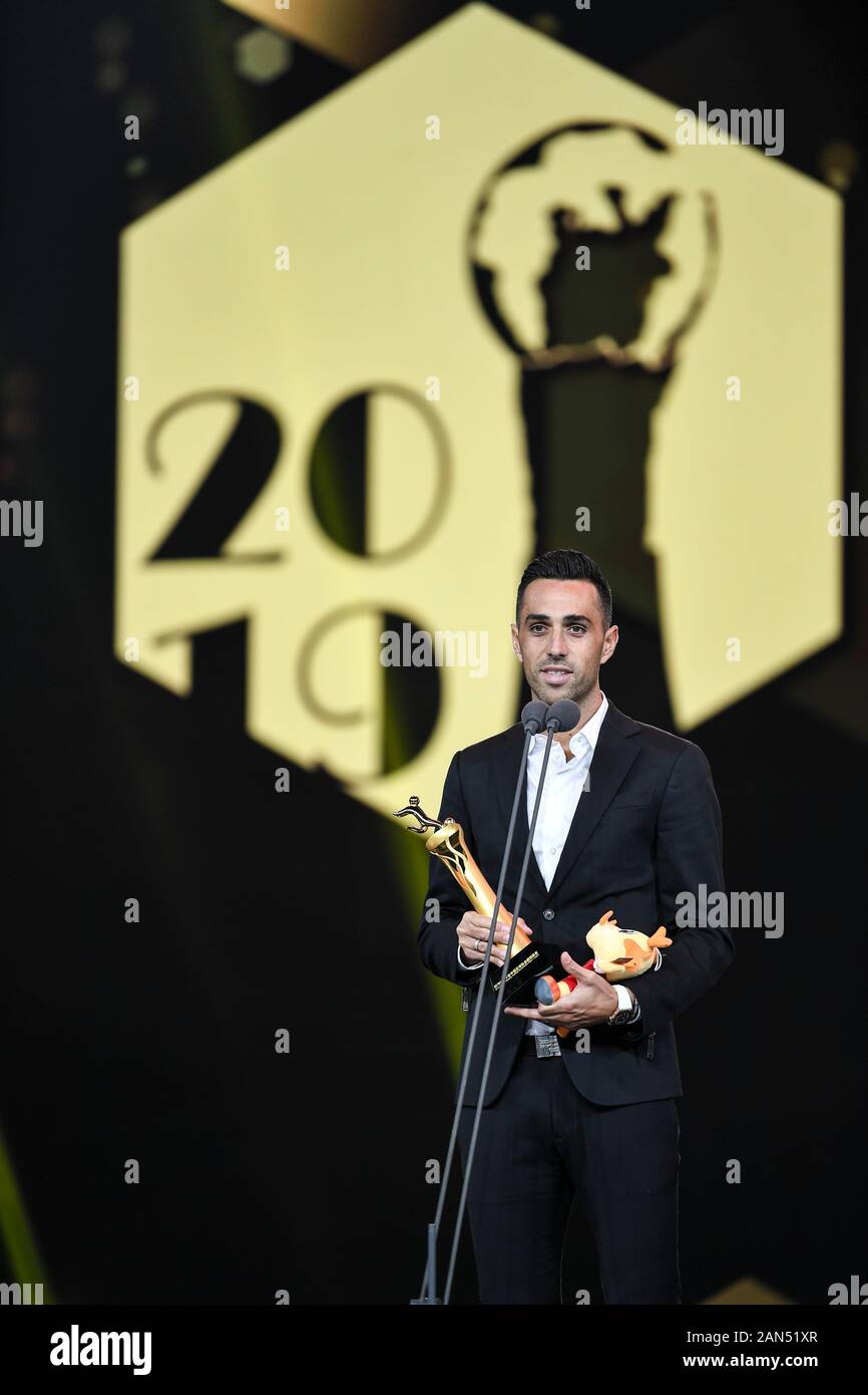 Israeli football player Eran Zahavi from Guangzhou R&F F.C. deliver a ...