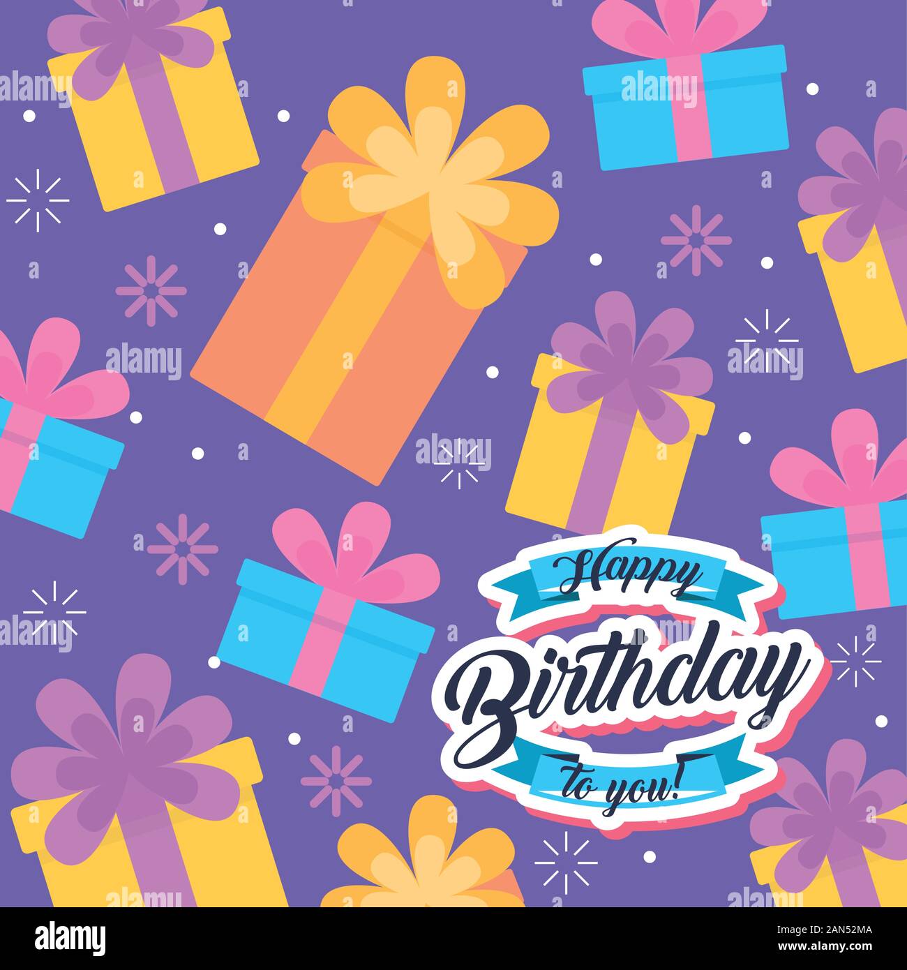 happy birthday celebration card with gifts Stock Vector Image & Art - Alamy