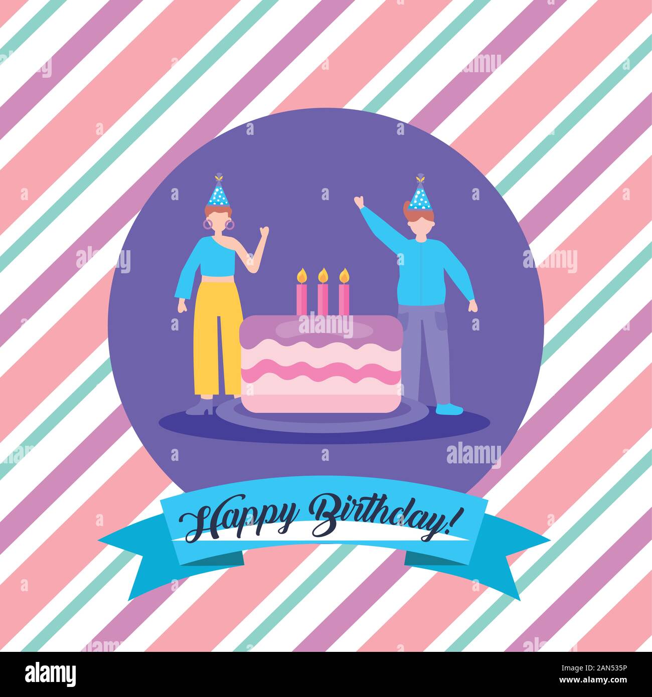 happy birthday couple party celebration Stock Vector Image & Art - Alamy