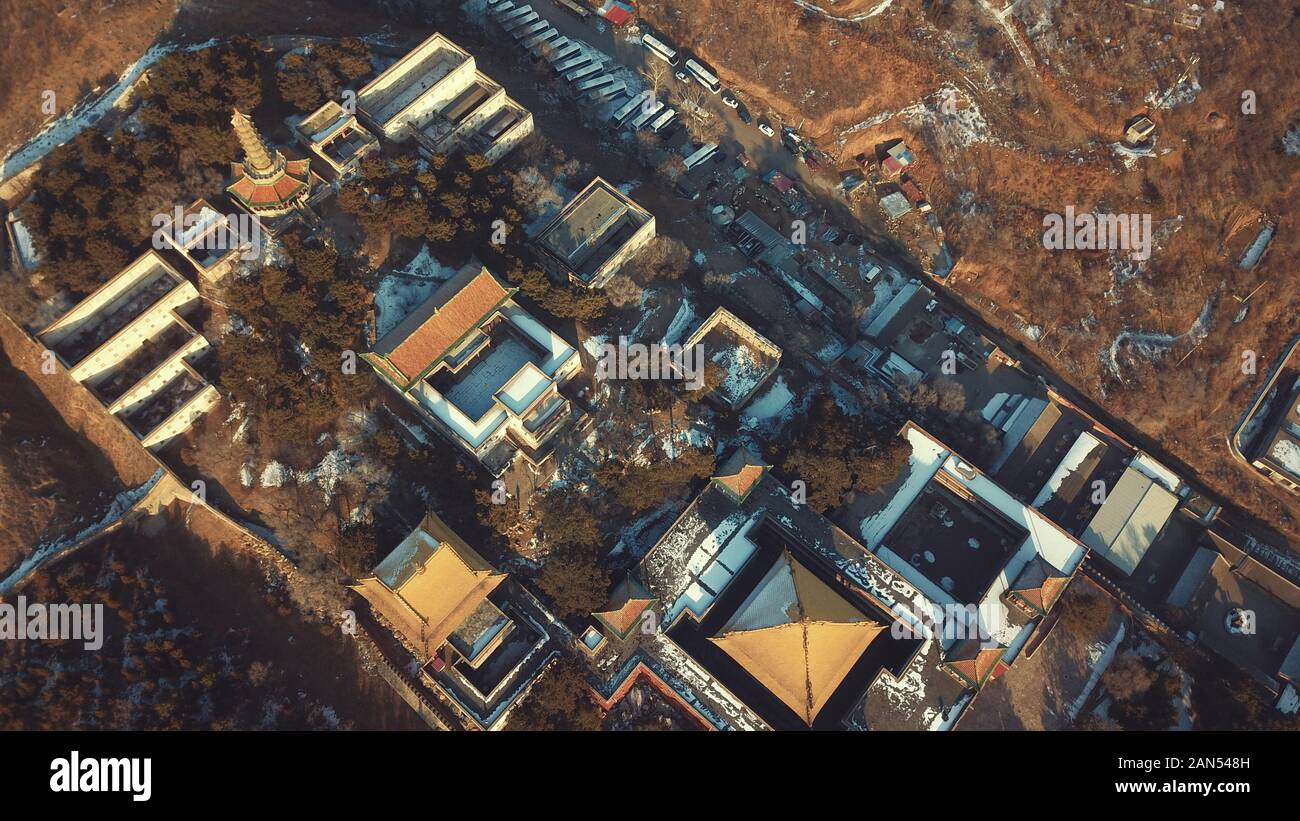 An aerial view of the Chengde Mountain Resort, a World Heritage Site ...