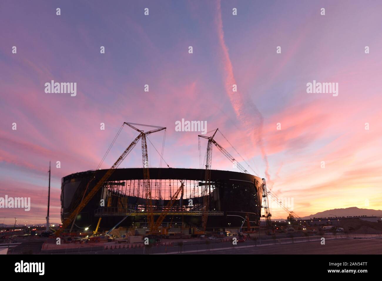 Las Vegas, Nevada, USA. 15th Jan, 2020. Allegiant Stadium is seen under ...