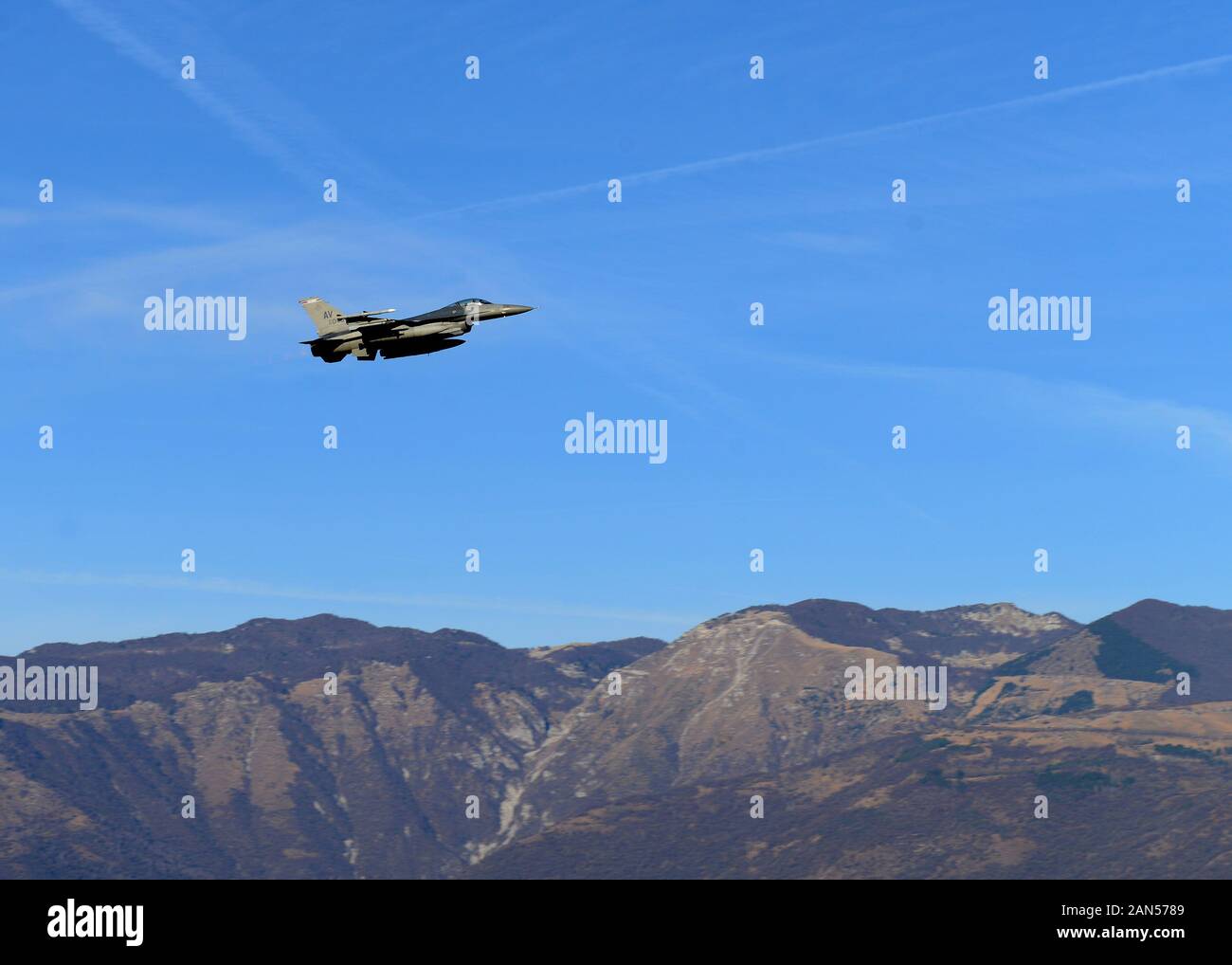 A U.S. Air Force F-16 Fighting Falcon assigned to the 510th Fighter ...