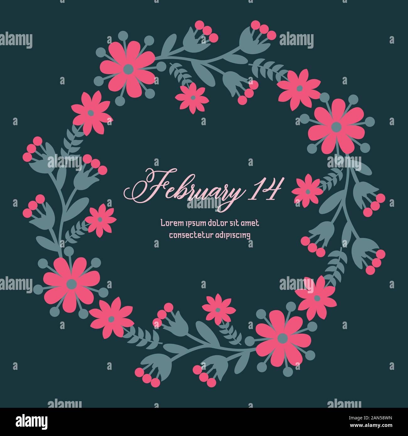 Unique shape Pattern of leaf and floral frame, for romantic 14 February ...