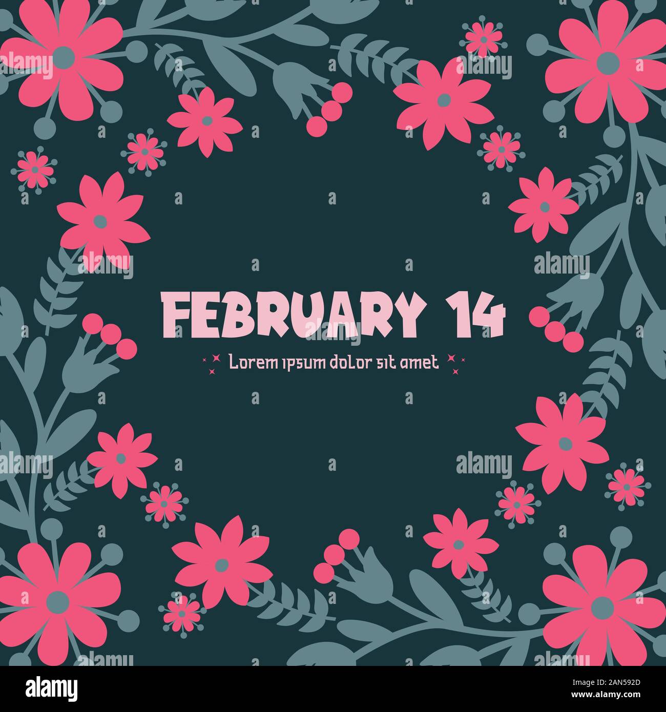 Unique shape Pattern of leaf and floral frame, for romantic 14 February ...