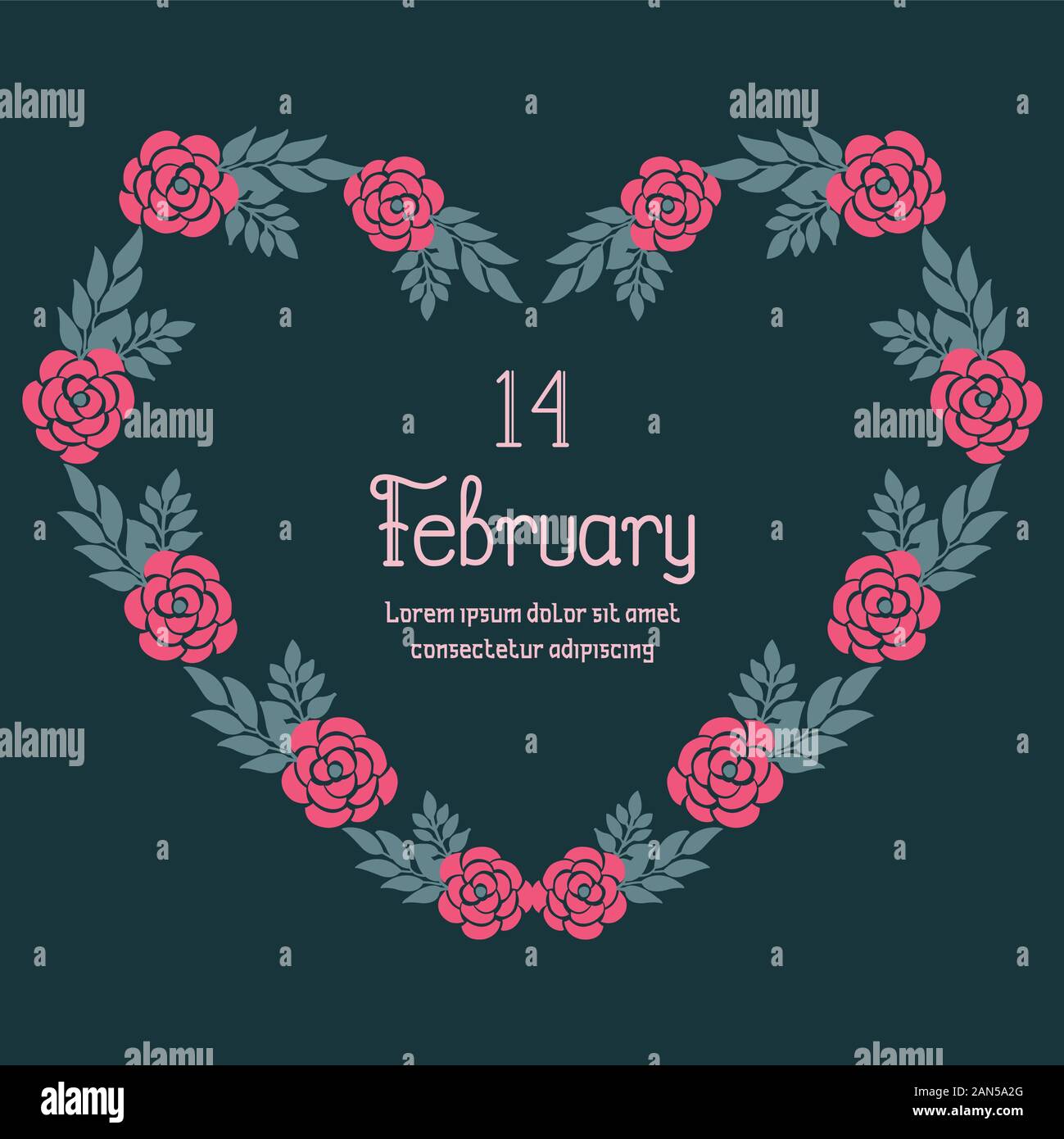 Invitation card wallpaper design for 14 February, with beautiful leaf ...