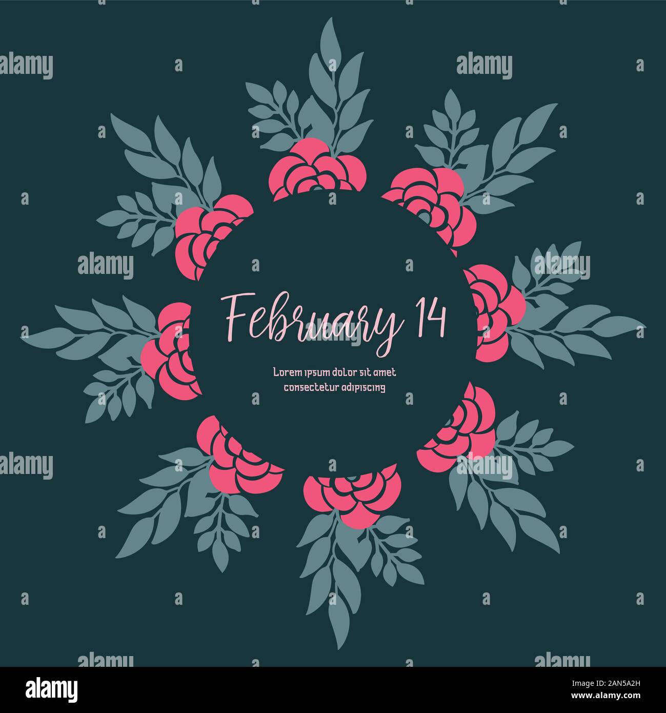 Invitation card wallpaper design for 14 February, with beautiful leaf ...