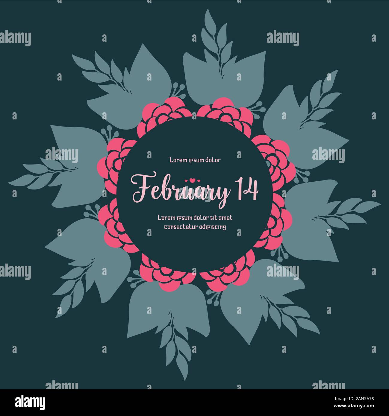 Invitation card wallpaper design for 14 February, with beautiful leaf ...