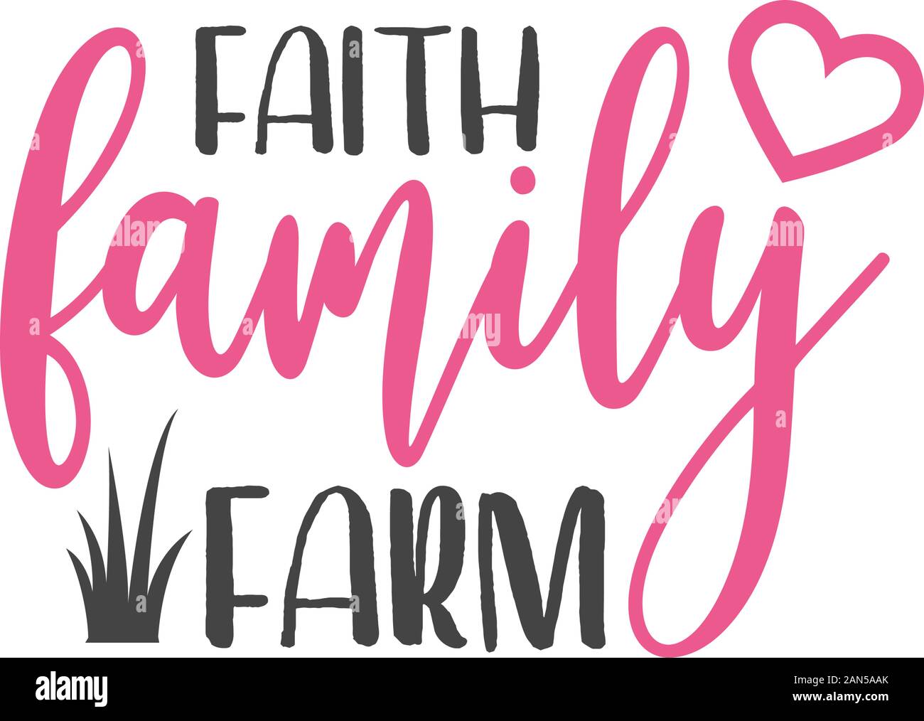 Farm quote lettering typography. Faith family farm Stock Vector Image ...