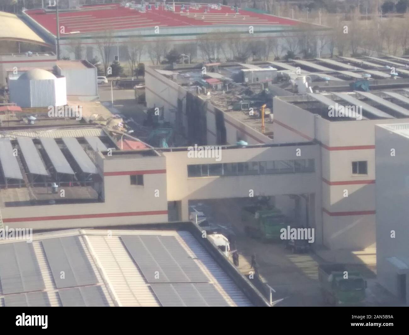 The outside view of the exploded factory in Beijing, China, 3 November ...