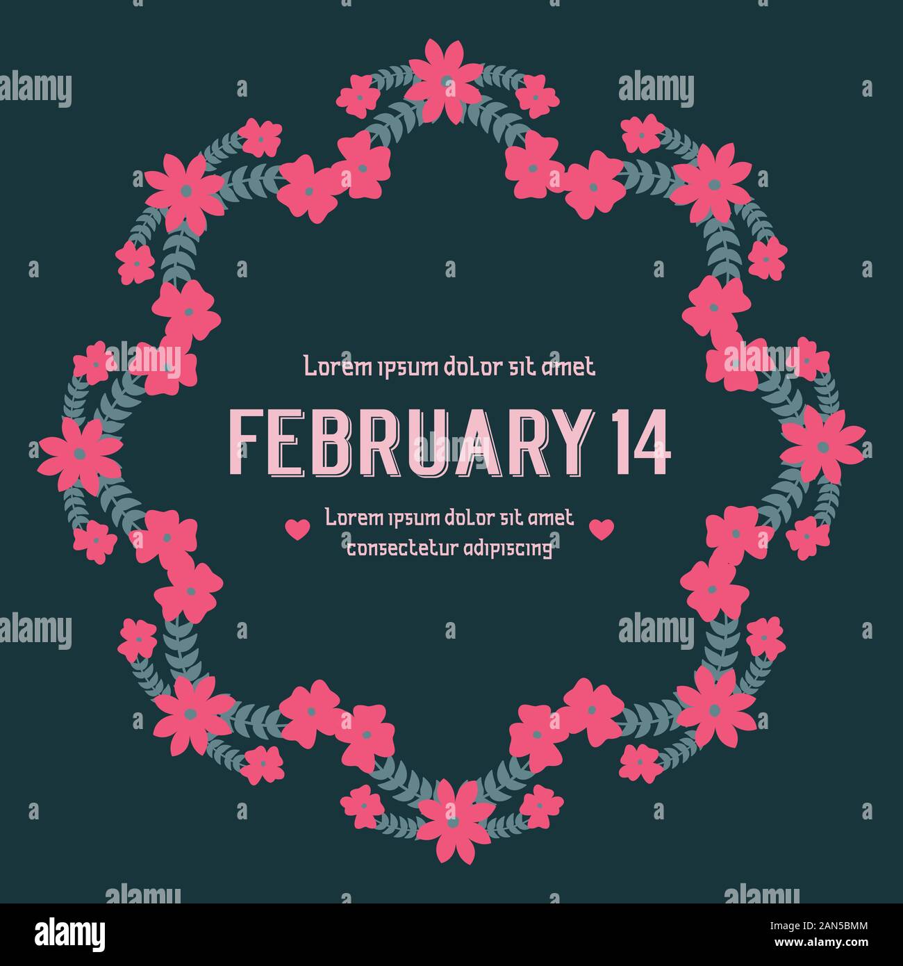 Celebration invitation card design for 14 February, with beautiful ...