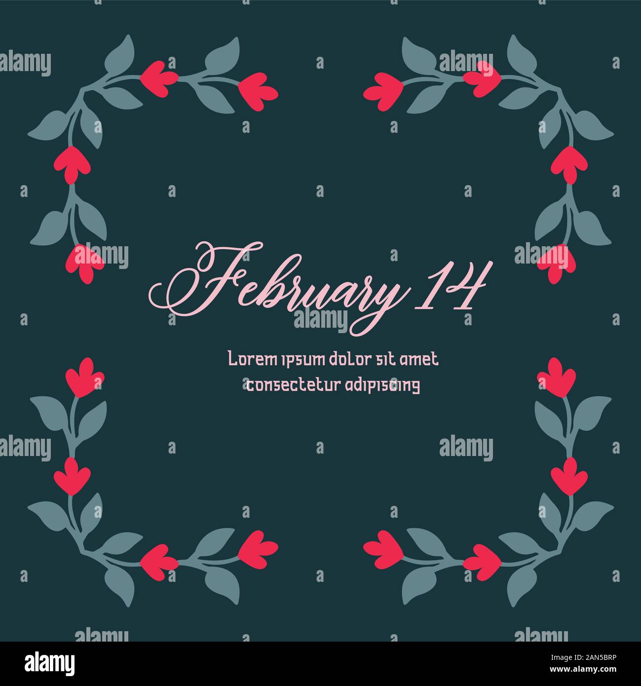 Elegant red wreath frame and unique leaf pattern, for seamless 14 ...