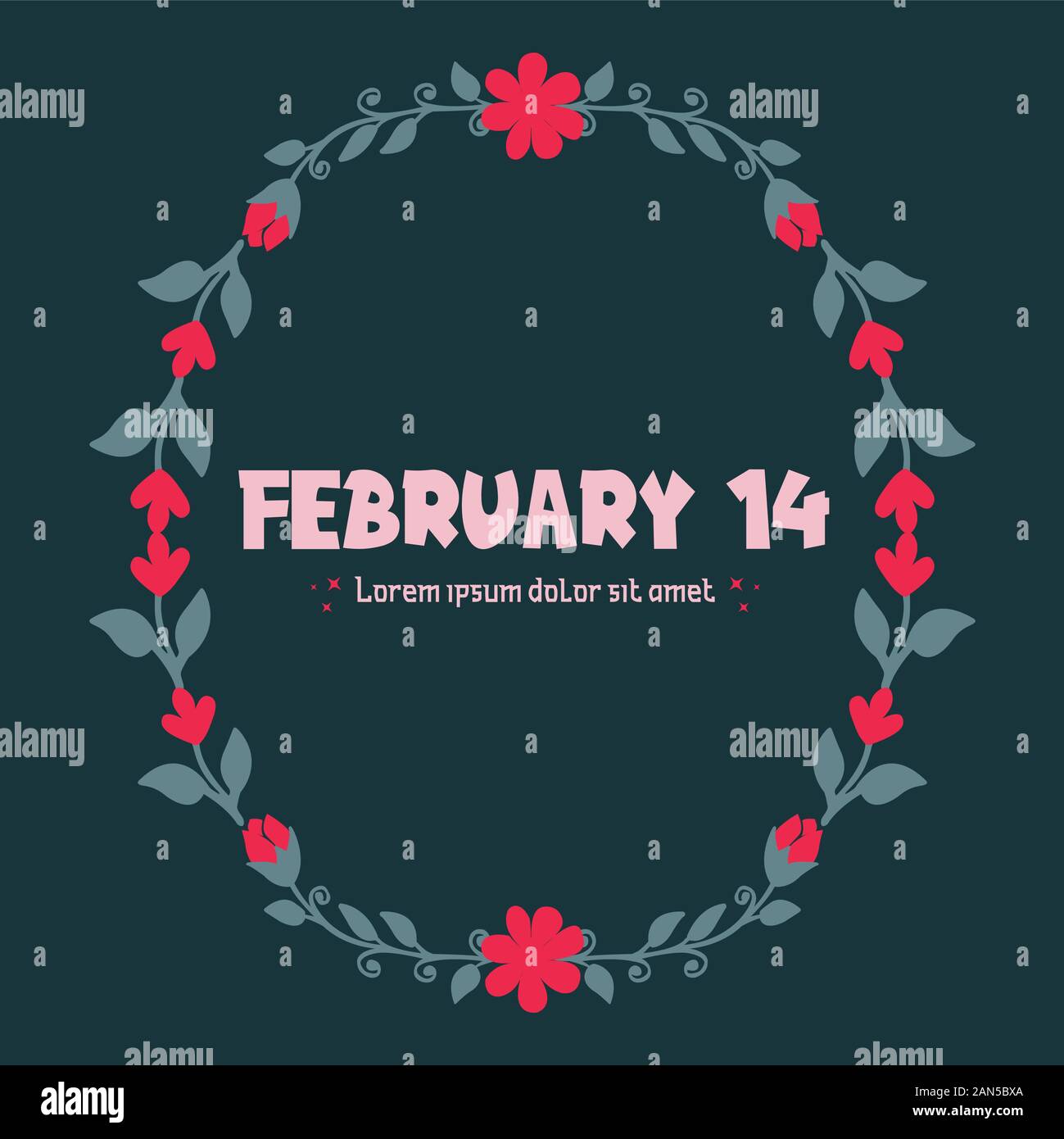 Elegant red wreath frame and unique leaf pattern, for seamless 14 ...