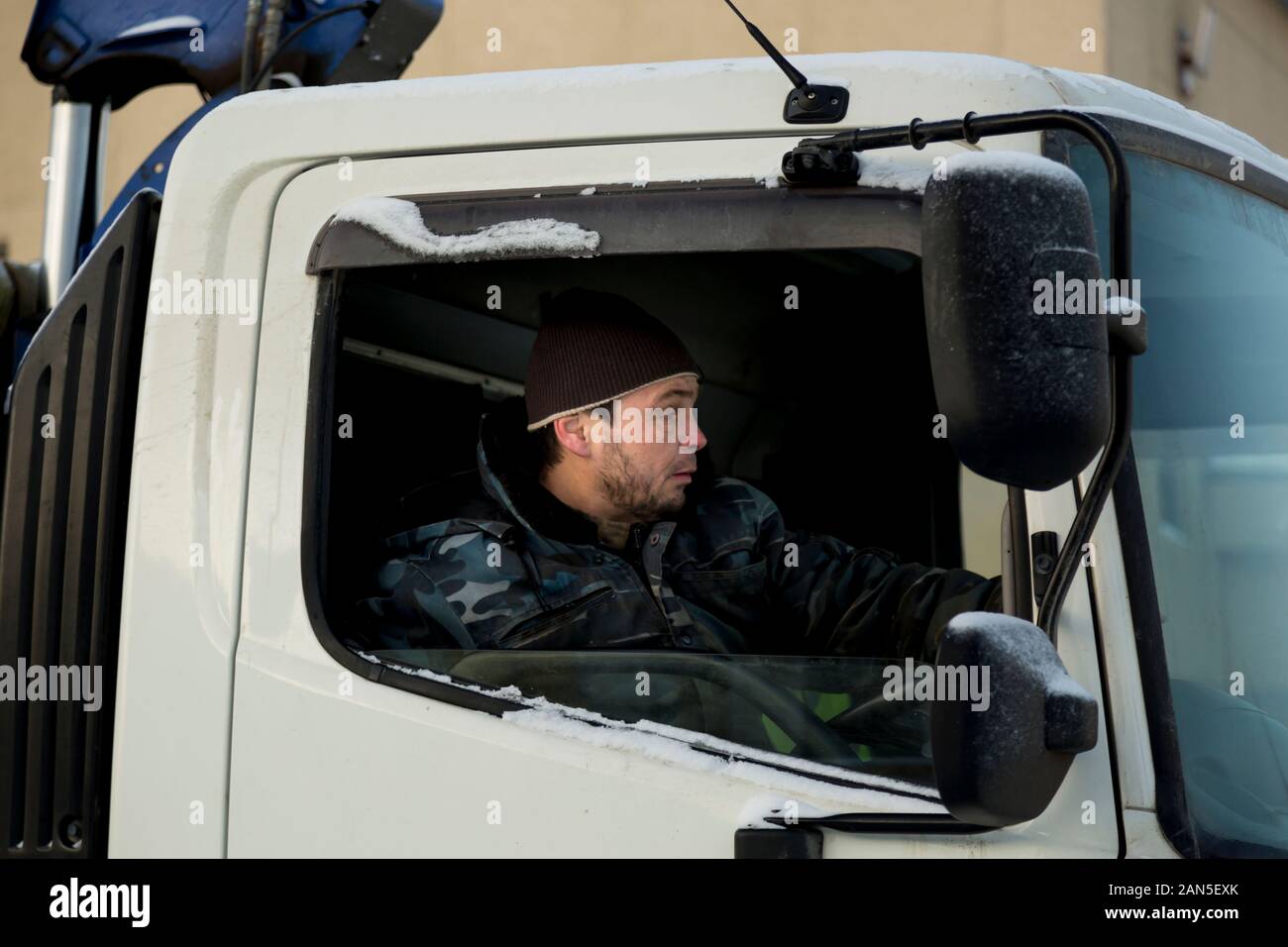 Black truck driver cab hi-res stock photography and images - Alamy