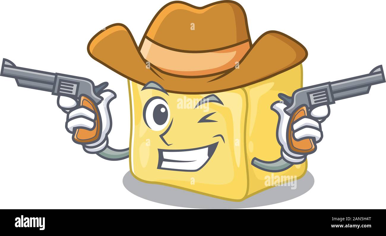 Creamy butter dressed as a Cowboy having guns Stock Vector Image & Art ...