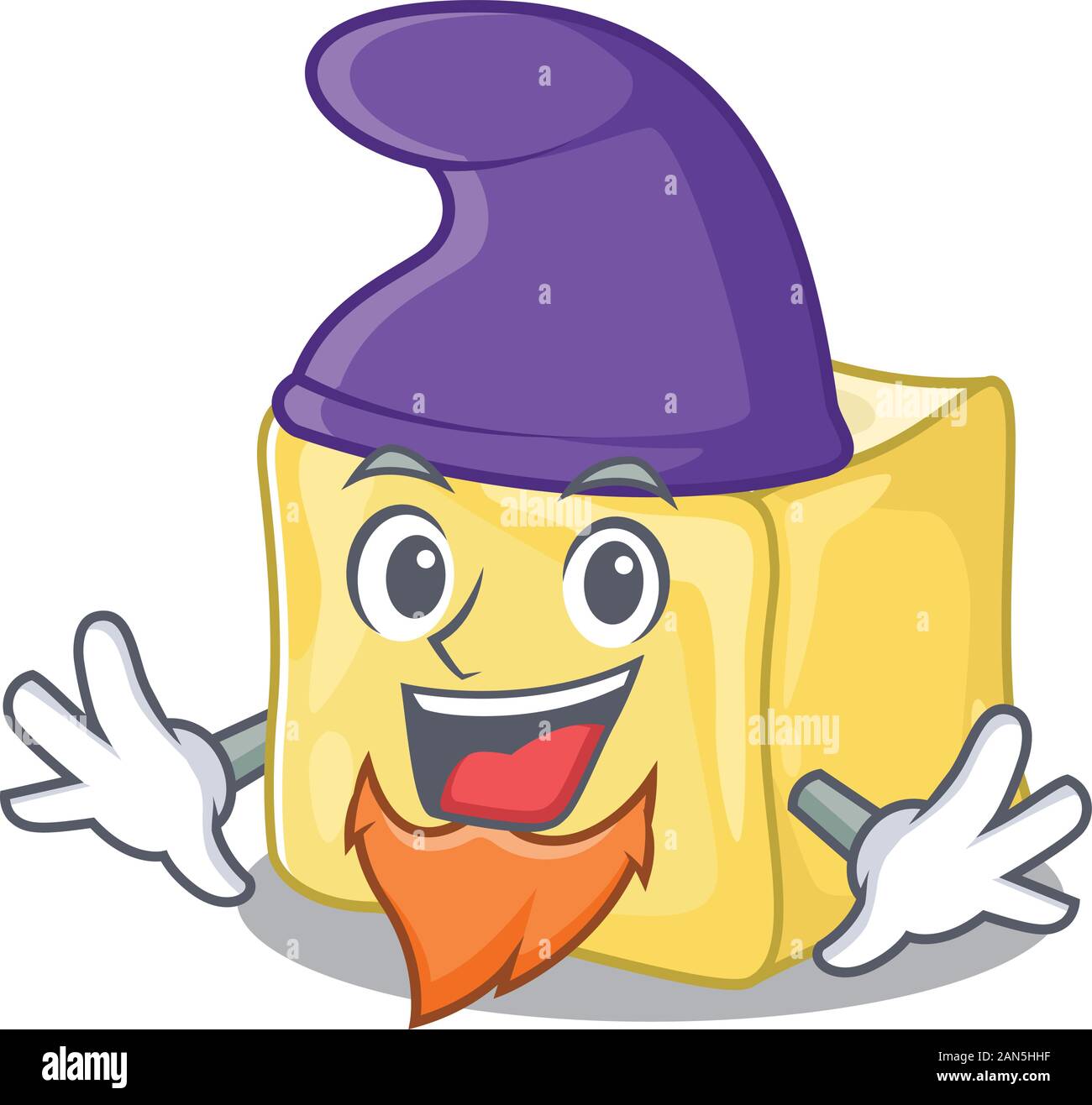 Funny creamy butter cartoon mascot performed as an Elf Stock Vector ...