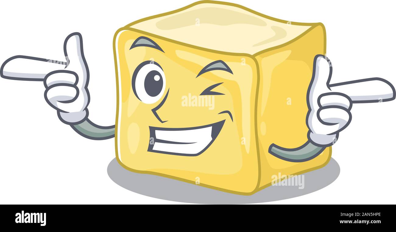 mascot cartoon design of creamy butter with Wink eye Stock Vector Image ...