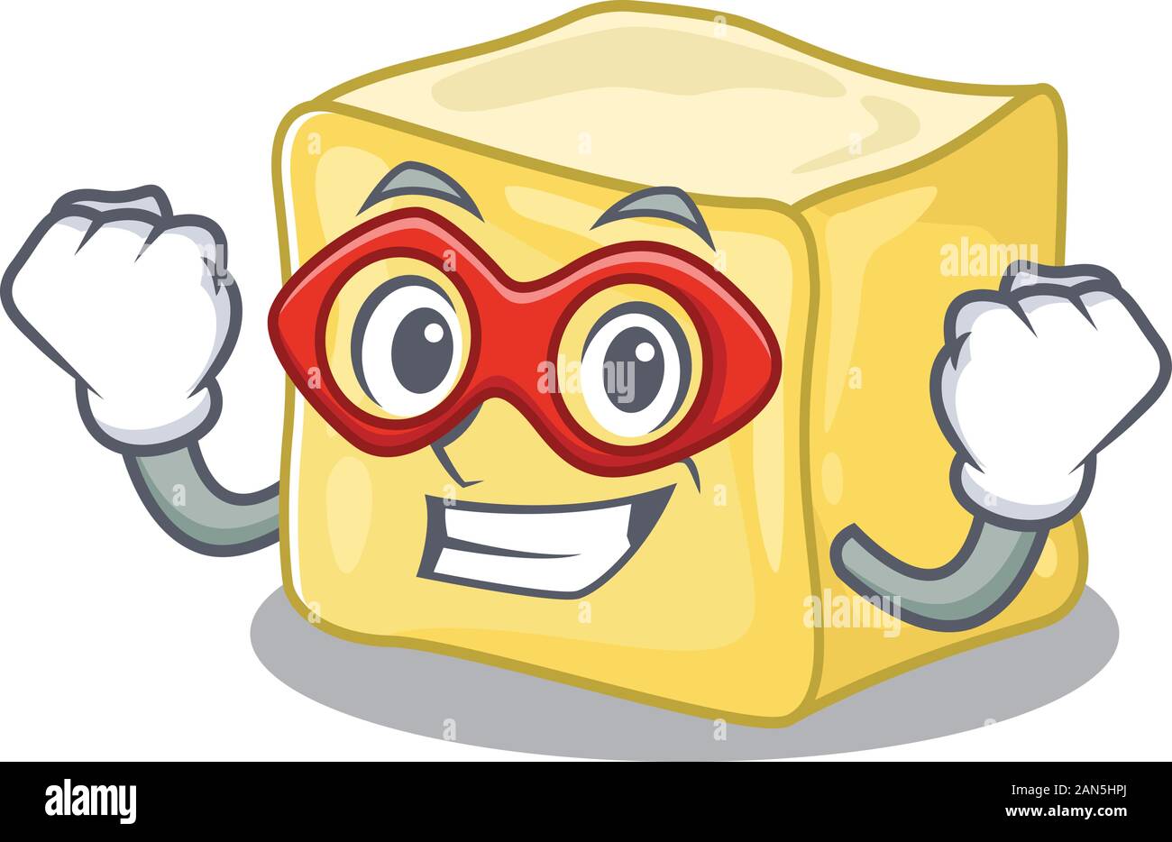 Smiley mascot of creamy butter dressed as a Super hero Stock Vector ...