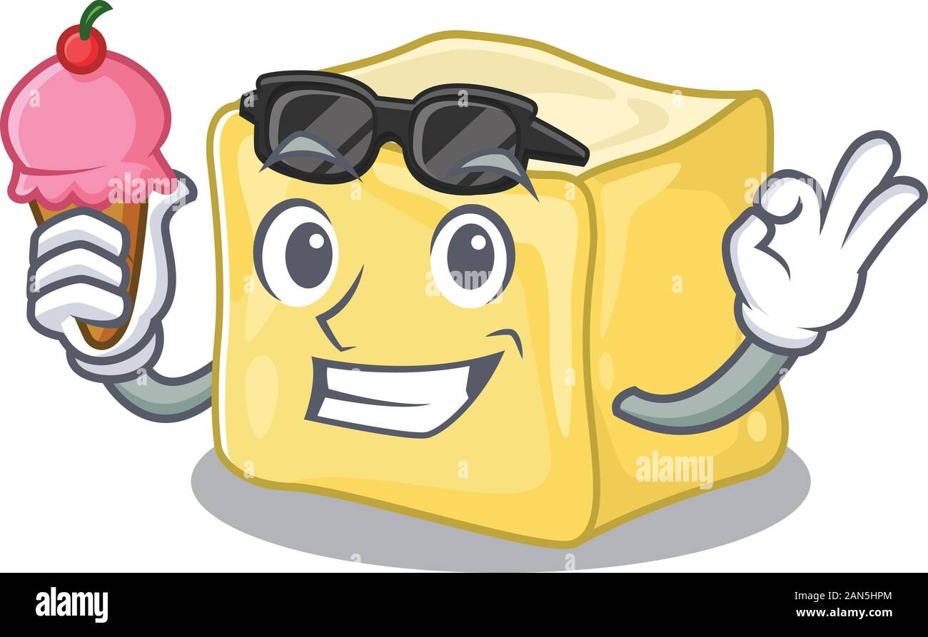 Creamy butter mascot cartoon design with ice cream Stock Vector Image ...