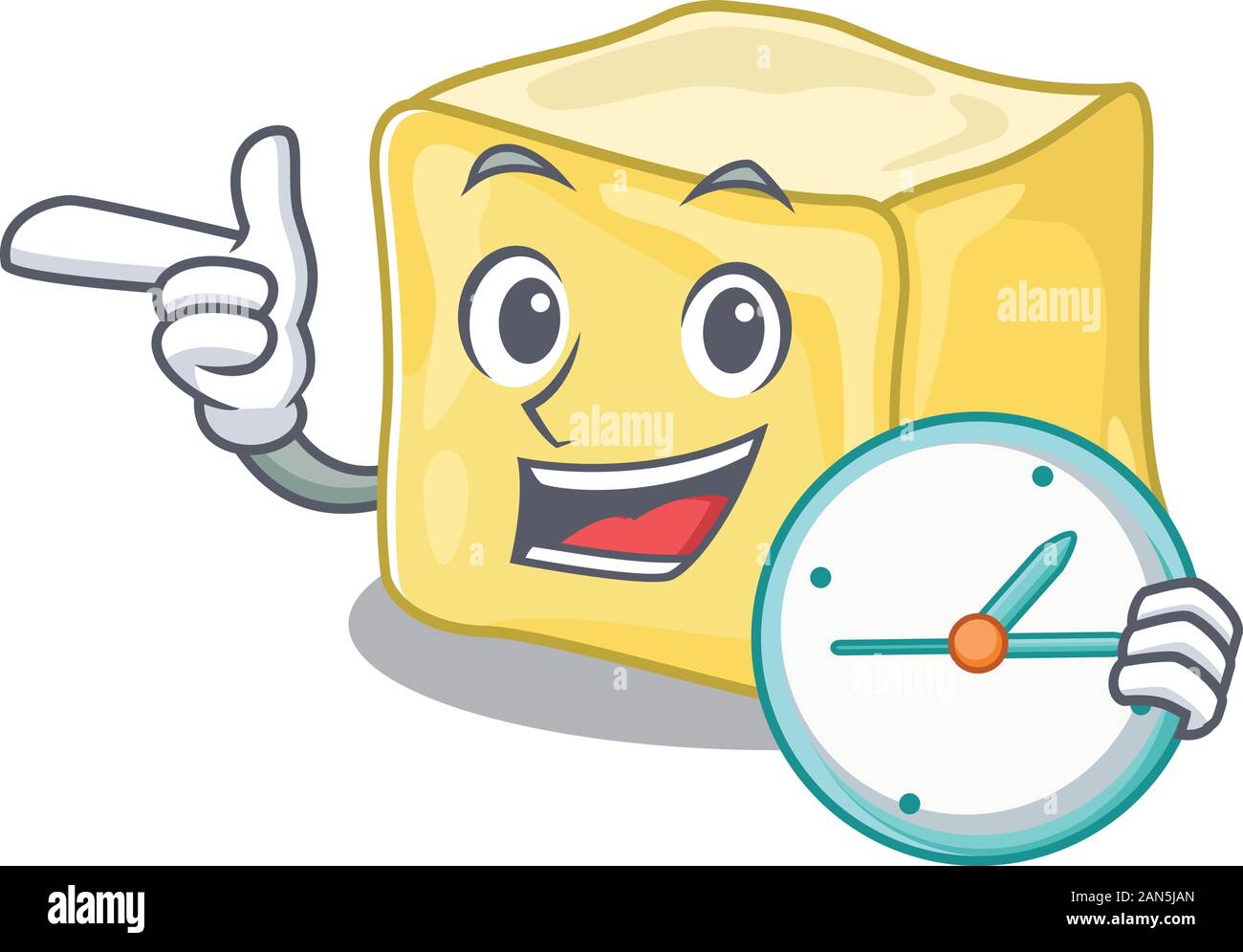 cartoon character style creamy butter having clock Stock Vector Image ...