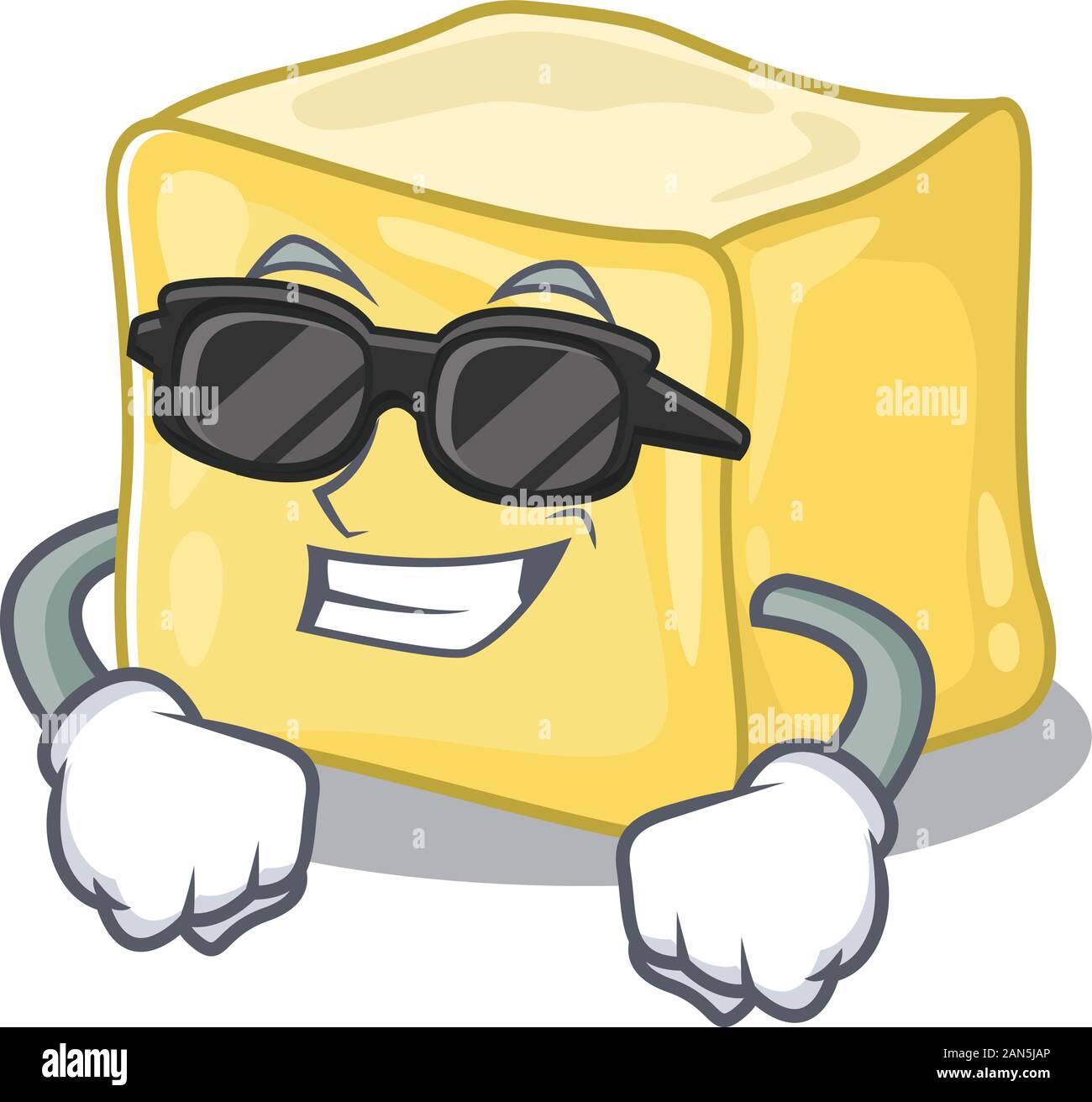 Super cool creamy butter character wearing black glasses Stock Vector ...