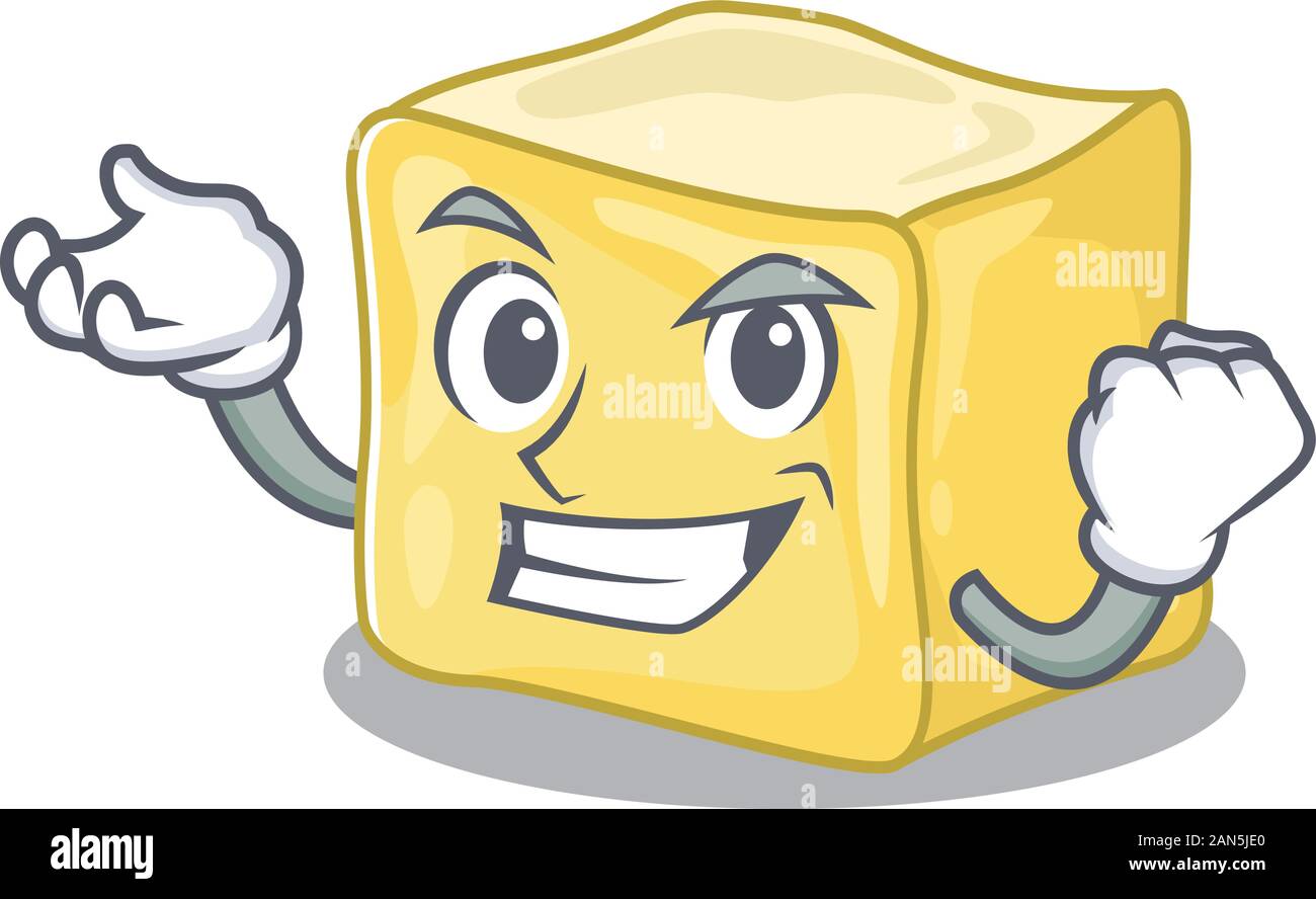 Happy confident Successful creamy butter cartoon character style Stock ...