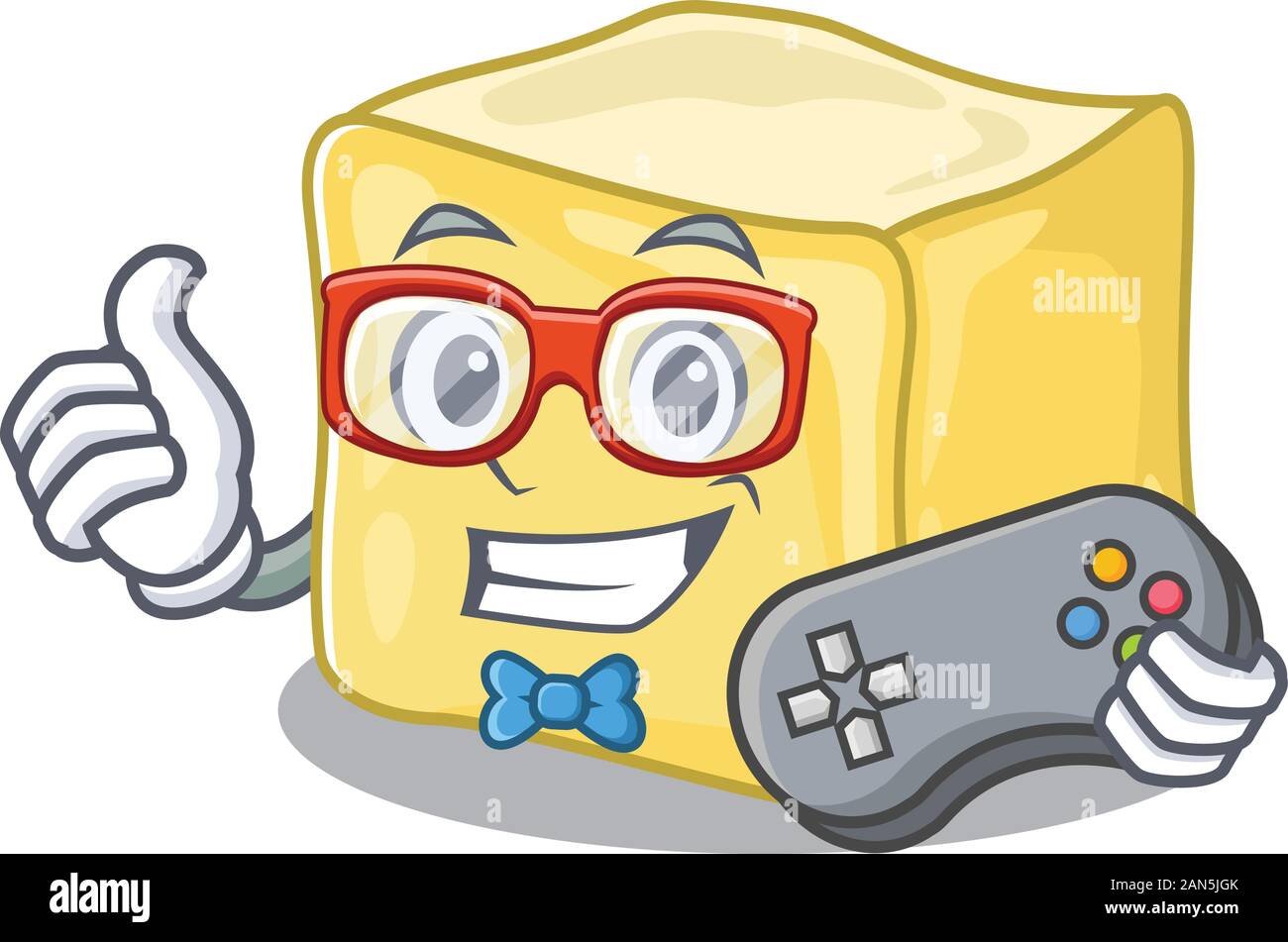 Smiley gamer creamy butter cartoon mascot style Stock Vector Image ...