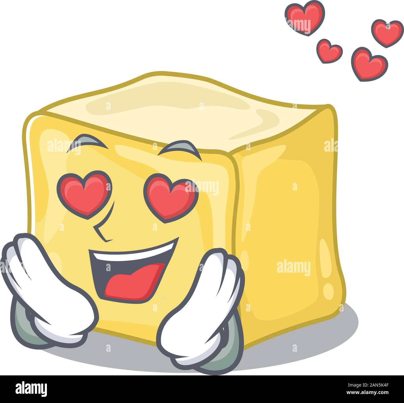 falling in love cute creamy butter cartoon character design Stock ...