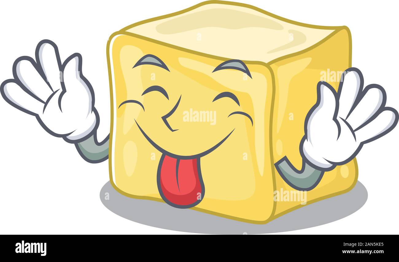 Cute creamy butter cartoon mascot style with Tongue out Stock Vector ...