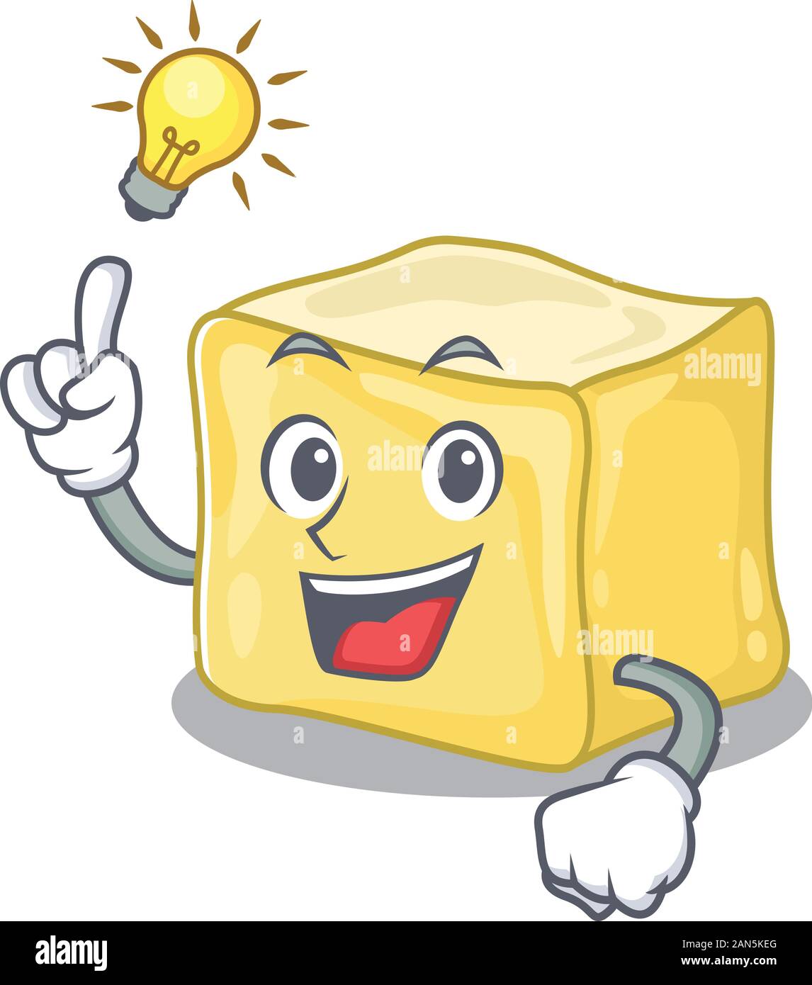 Have an idea gesture of creamy butter cartoon character design Stock ...