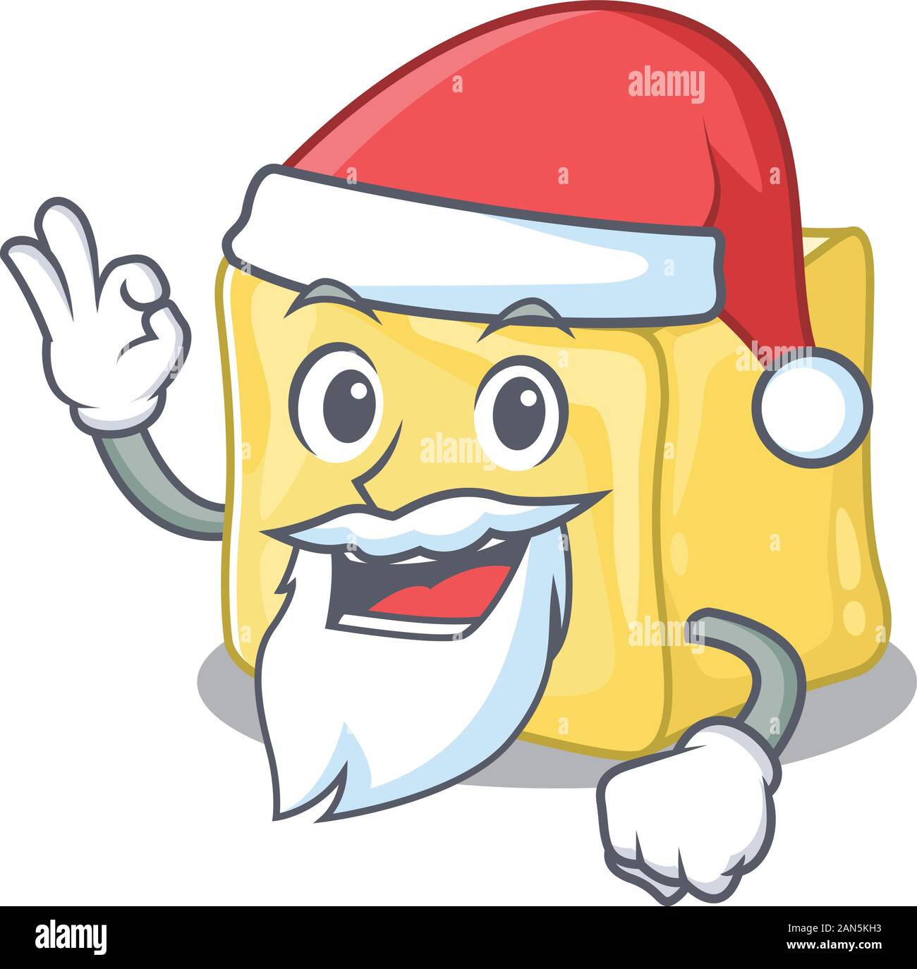 A picture of Santa creamy butter mascot picture style with ok finger ...