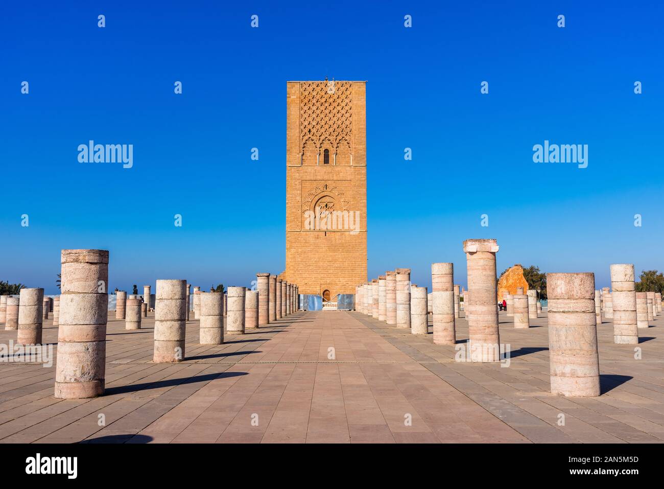 Beautiful square with Hassan tower at Mausoleum of Mohammed V in Rabat ...