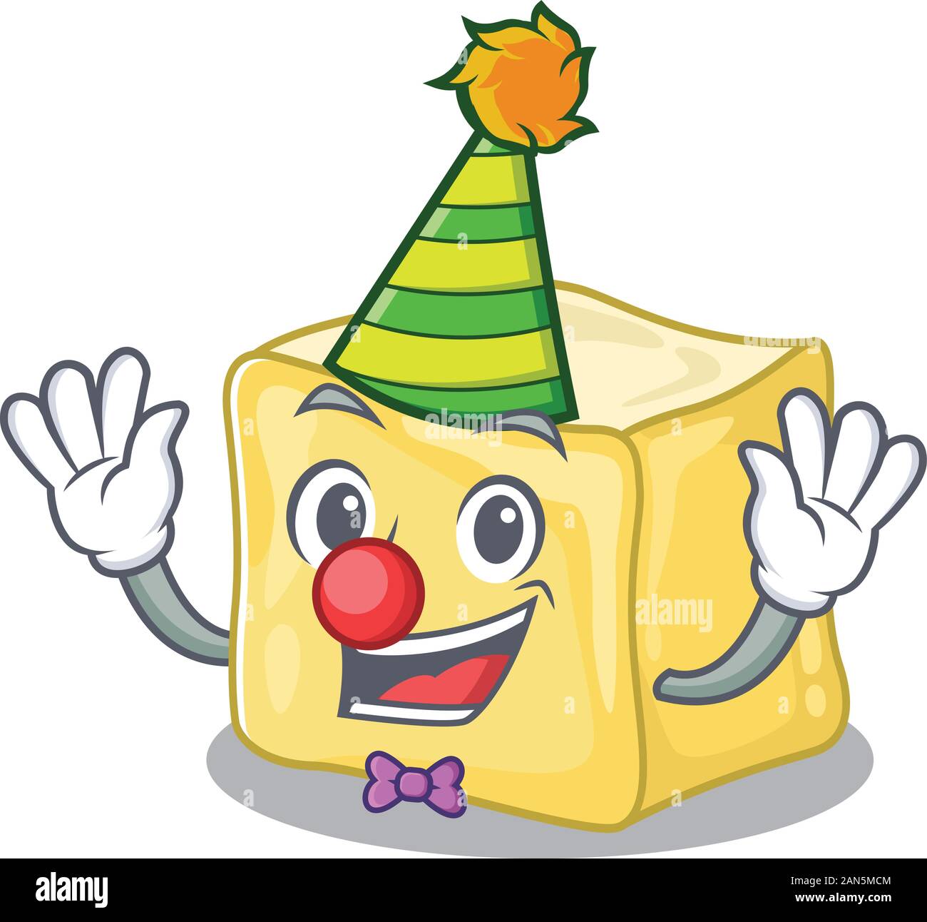 Funny Clown creamy butter cartoon character mascot design Stock Vector ...