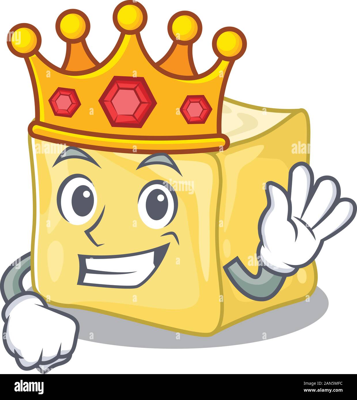 A stunning of creamy butter stylized of King on cartoon mascot style ...