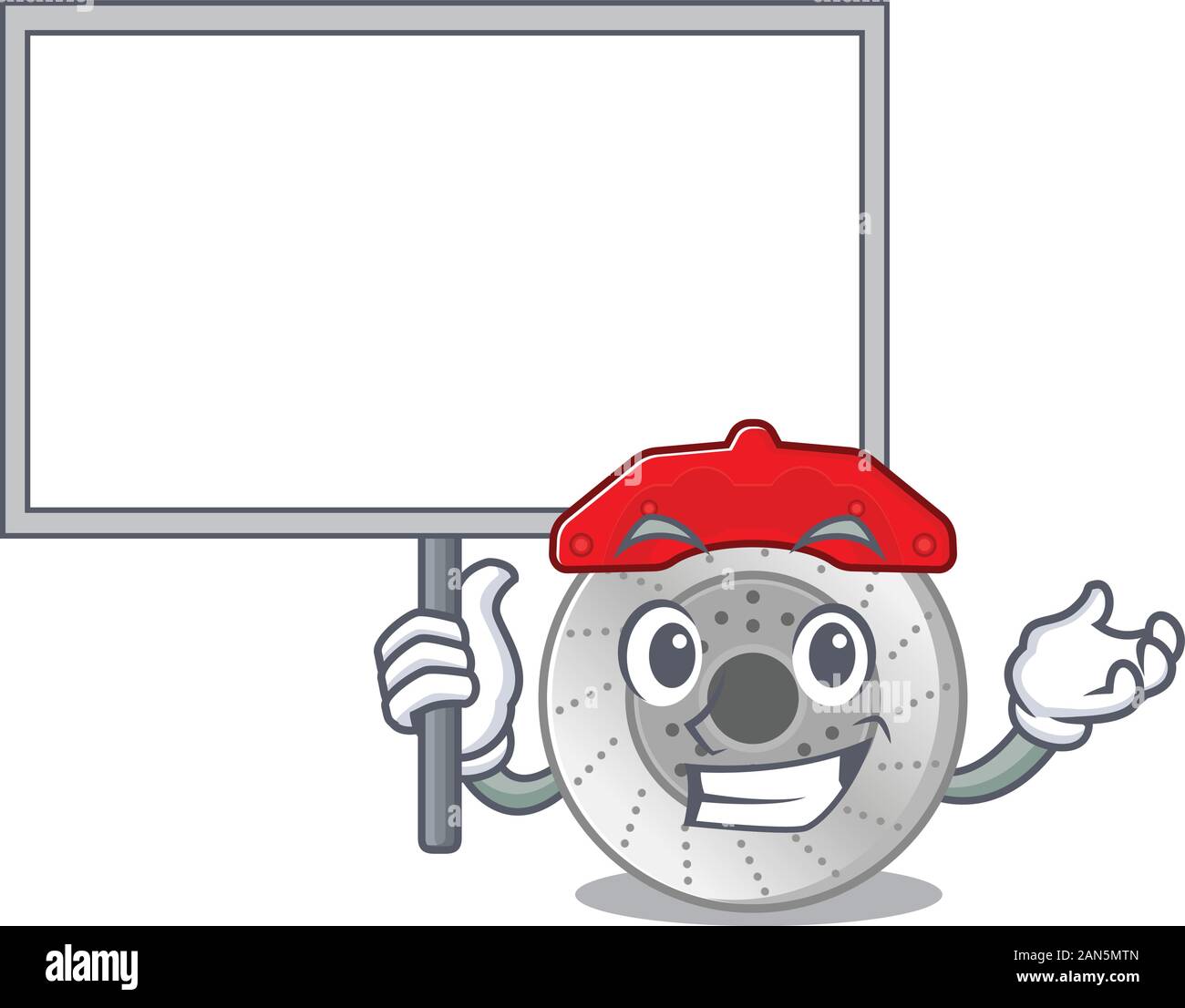 A cute picture of car brake cute cartoon character bring a board Stock ...