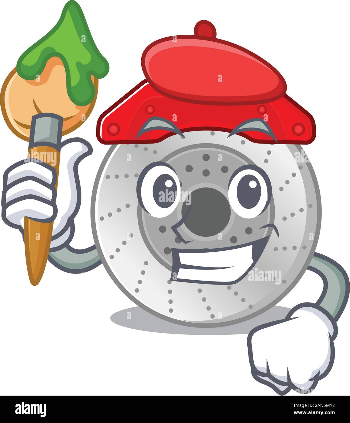 Cartoon character of car brake Artist with a brush Stock Vector Image ...