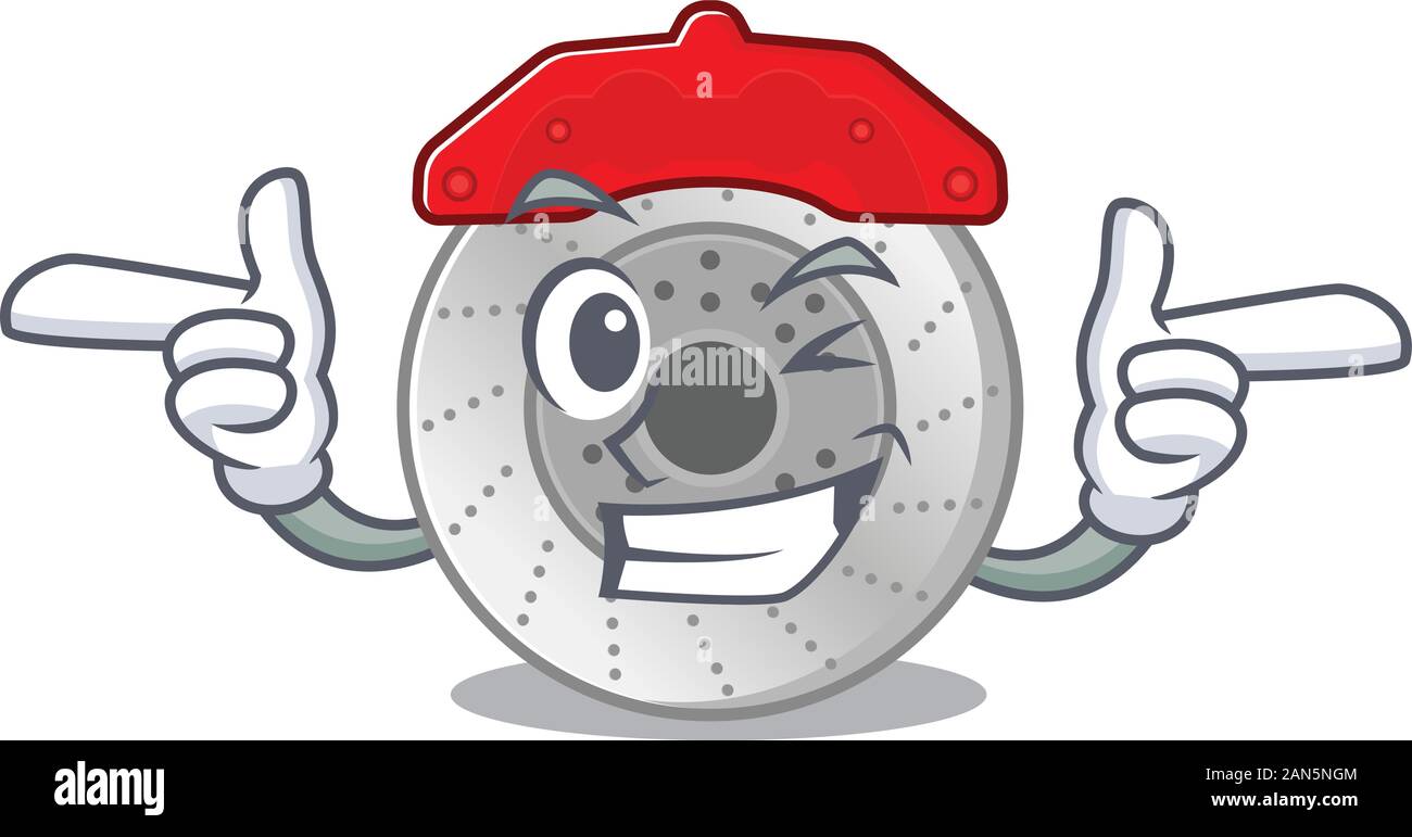 mascot cartoon design of car brake with Wink eye Stock Vector Image ...