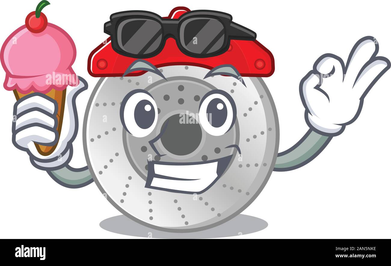 Car brake mascot cartoon design with ice cream Stock Vector Image & Art ...